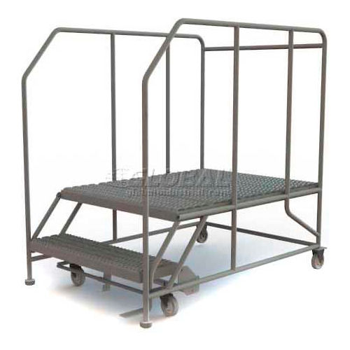 Mobile 2 Step Steel 36"W X 48"L Work Platform Ladder - 800 Lb. Capacity ...