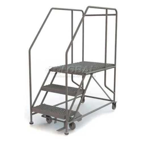 Mobile 3 Step Steel 24"W X 36"L Work Platform Ladder - 800 Lb. Capacity ...