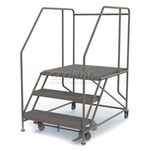 Mobile 3 Step Steel 36"W X 36"L Work Platform Ladder - 800 Lb. Capacity ...