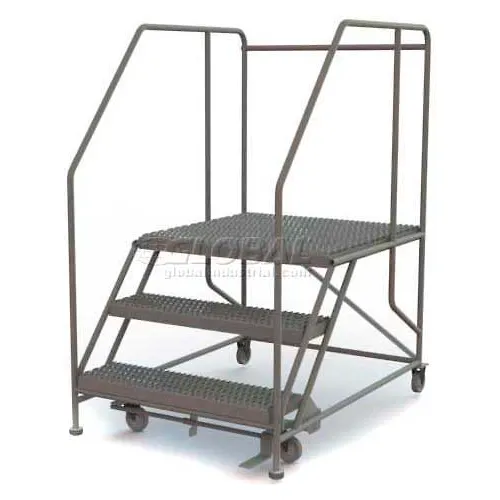 Mobile 3 Step Steel 36"W X 36"L Work Platform Ladder - 800 Lb. Capacity ...