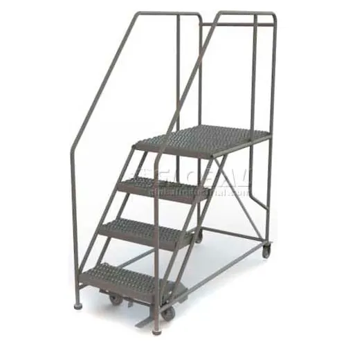 Mobile 4 Step Steel 24"W X 36"L Work Platform Ladder - 800 Lb. Capacity ...
