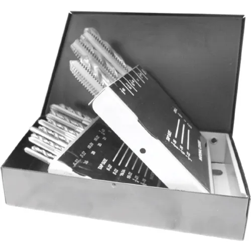 Tap & Drill Sets, HSS Hand Taps in Metal Index, 18 Pc. Metric Set