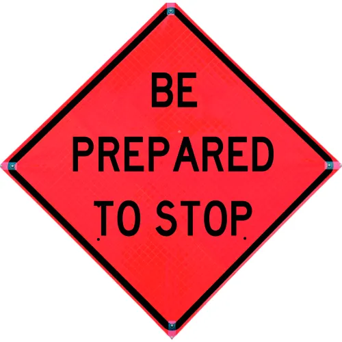 VizCon TrafFix Devices 36" X 36" Non reflective Roll-Up Vinyl Sign, BE ...