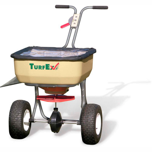 TurfEx 120 Lb. Capacity Heavy Duty Push Spreader Stainless Steel Frame ...