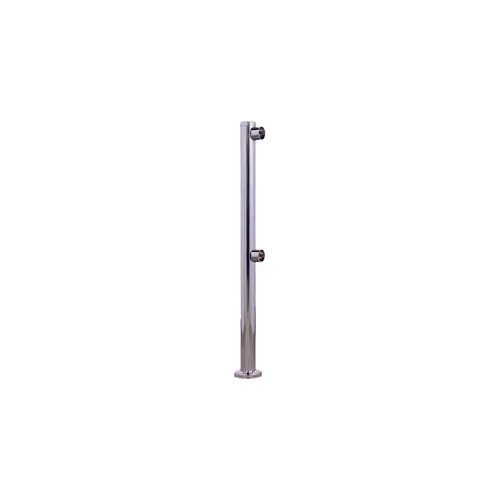 Double Rail End Post - Satin Chrome