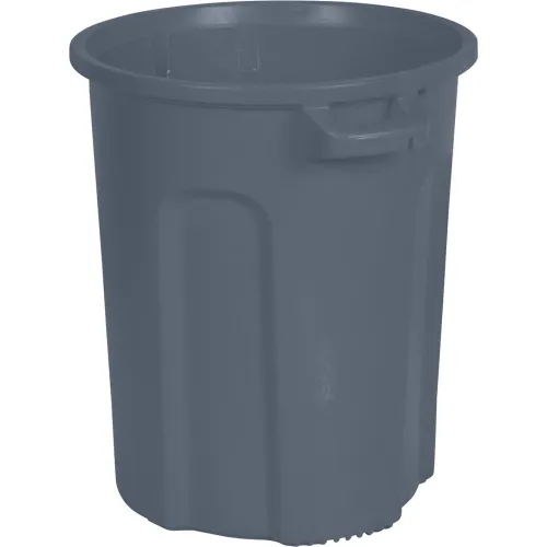Toter® Round Trash Can With Lift Handle, 20 Gal. Cap., Dark Gray Granite