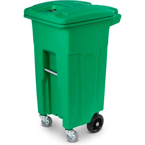 Toter Heavy Duty 2-Wheel Organic Waste Trash Cart W/ Casters, 32 Gallon ...