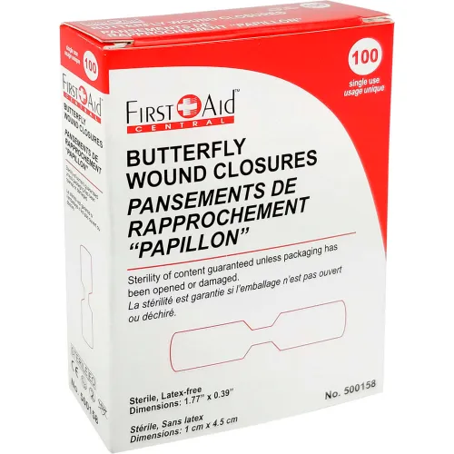 First Aid Central™ Butterfly Wound Closures, Medium, 100/Box