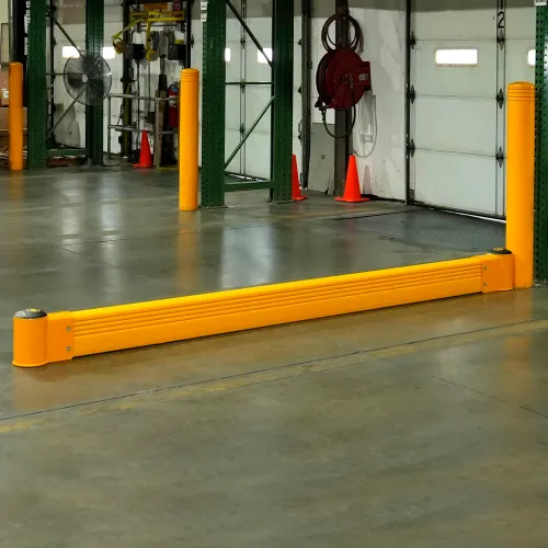 McCue SafeStop Ground Barrier Guard Rail, 5'L, Yellow