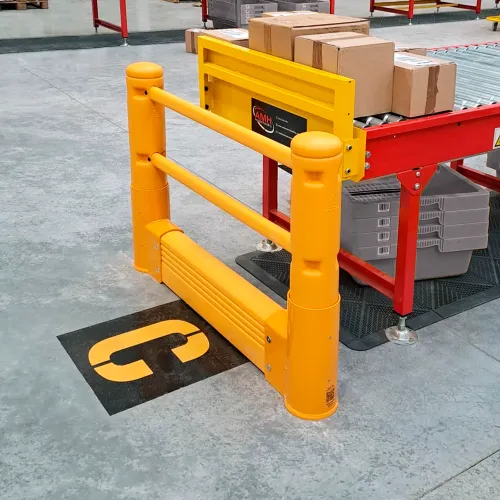 McCue Pedestrian Guard Rail Corner Post Kit with Ground Barrier, 46-1/2 ...