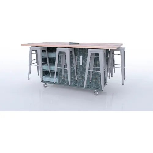 CEF ED 8 Seater Classroom Table, 84"L x 48"W x 36"H, Paint Scrape Steel ...