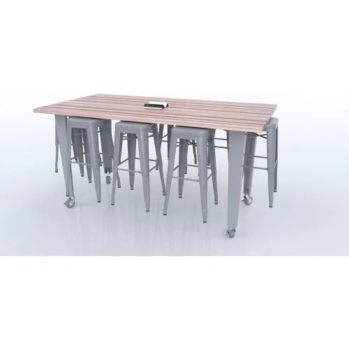 CEF IDEA Island 8 Seater Classroom Table, 84"L x 48"W x 30"H, Maple Top ...