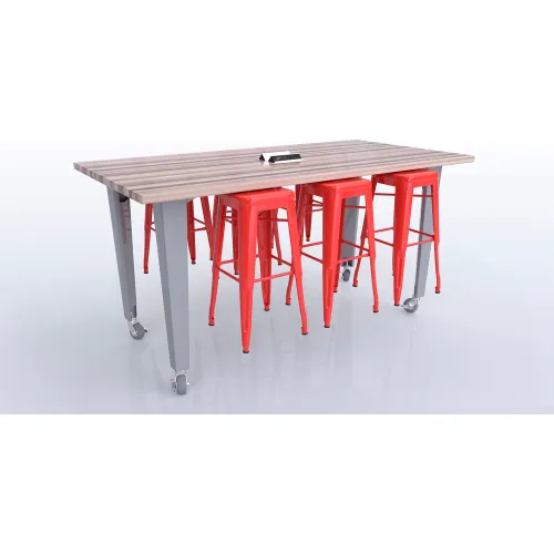 CEF IDEA Island 6 Seater Classroom Table, 84"L x 48"W x 34"H, Maple Top ...