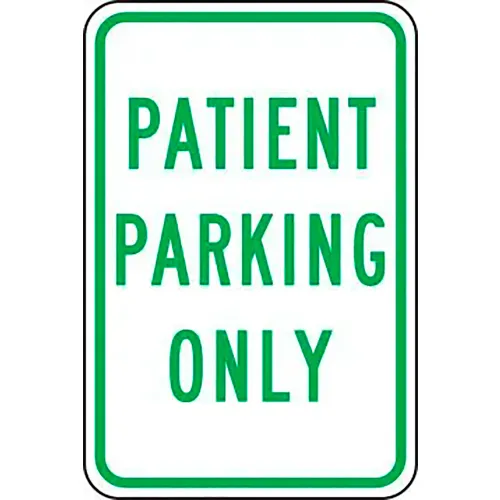 AccuformNMC™ Patient Parking Only Safety Sign, EGP Aluminum, 18" x 12 ...