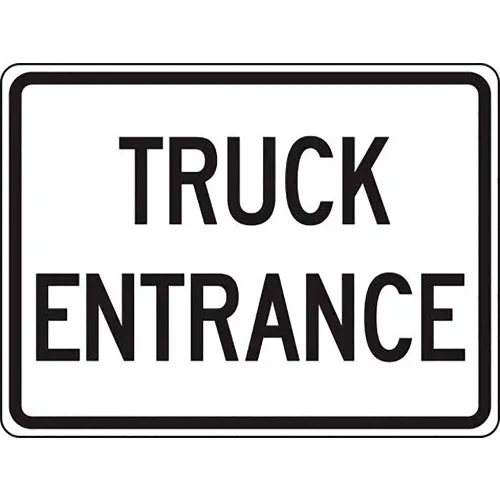 AccuformNMC™ Truck Entrance Traffic Sign, EGP Reflective Aluminum, 18 ...