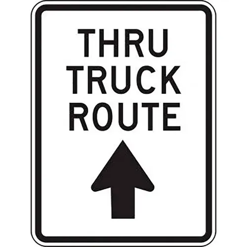 AccuformNMC™ Thru Truck Route w/ Up Arrow Traffic Sign, Refl. Aluminum ...