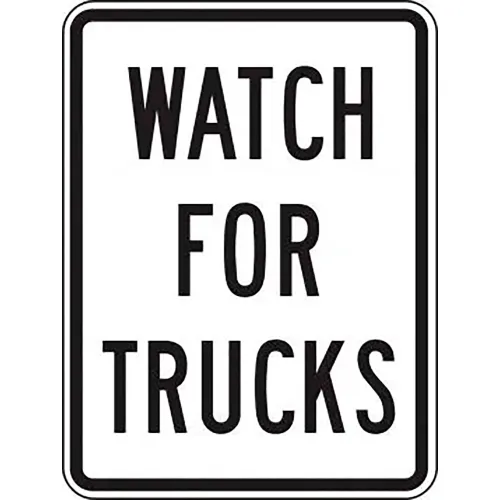 AccuformNMC™ Watch For Trucks Traffic Sign, EGP Reflective Aluminum, 24 ...