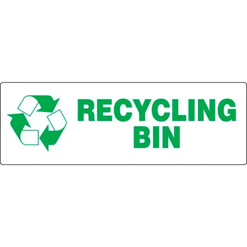AccuformNMC™ Recycling Bin Label w/ Sign, Adhesive Dura-Vinyl, 4" x 12"