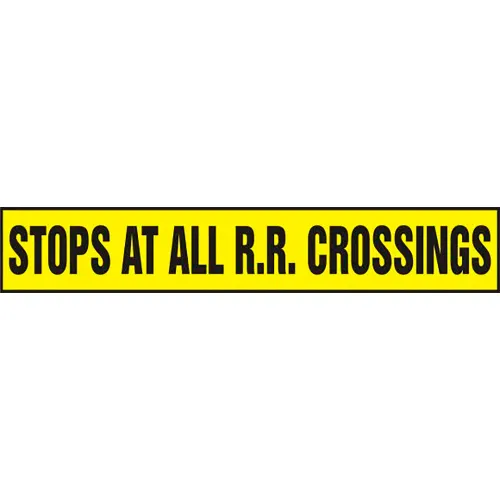 AccuformNMC Stops At All R.R. Crossings Safety Sign, Adh. Reflective ...