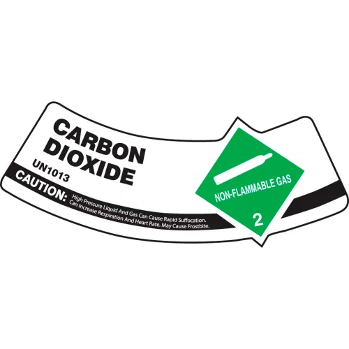 Accuform MCSLCAGVSP Gas Cylinder Shoulder Label, Carbon Dioxide, Vinyl ...