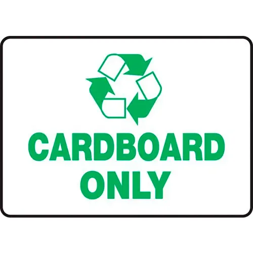 AccuformNMC™ Cardboard Only Label w/ Recycle Sign, Aluminum, 7" x 10"