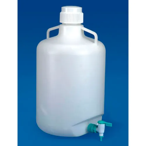 United Scientific™ Carboy w/ Stopcock, Autoclavable, PP, 10 Liter Capacity, White