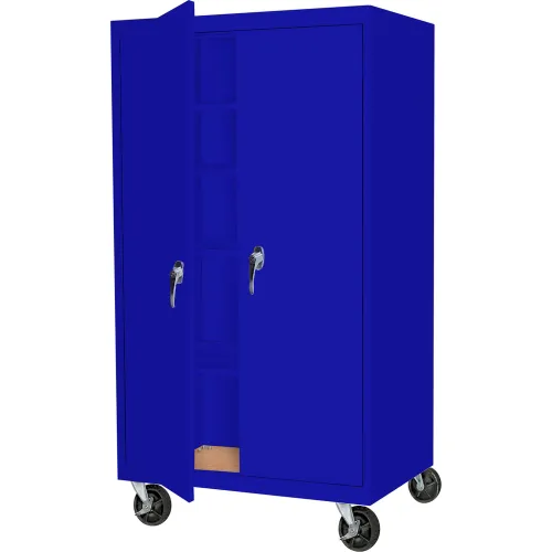 Steel Cabinets USA Mobile Storage Cabinet, 48"W x 24"D x 78"H, Blue ...