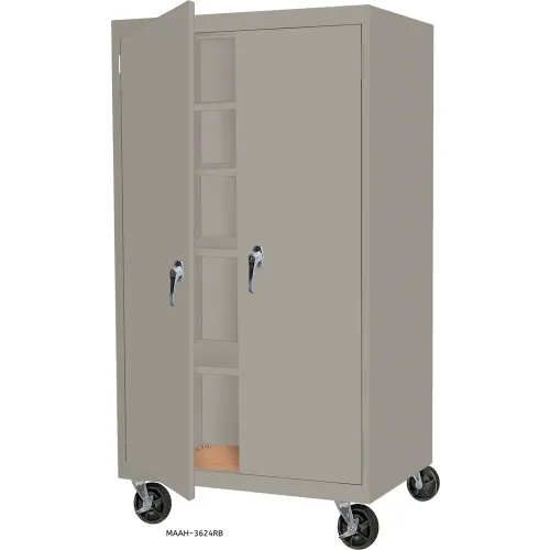 Steel Cabinets USA All-Welded Mobile Storage Cabinet, 48"W x 24"D x 78 ...