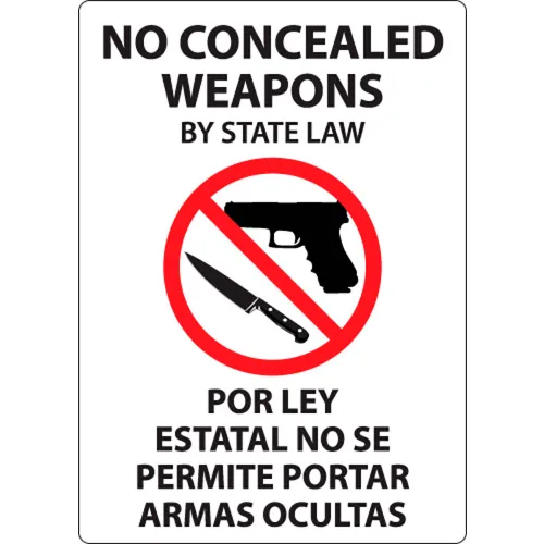 Zing Concealed Carry Window Decal, No Concealed Weapons By State Law, 5 ...