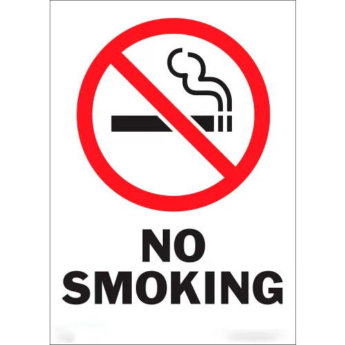 Zing No Smoking Window Decal, No Smoking with Symbol, 5"W x 7"H ...