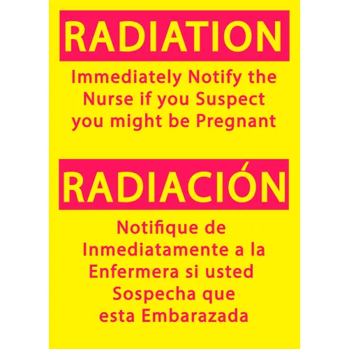 Zing Eco Safety Sign, Radiation Notify Nurse, 10"W x 14"H, Recycled ...