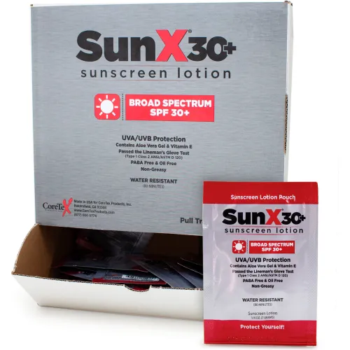 CoreTex® Sun X 30 91663 Sunscreen Lotion, SPF 30+, Lotion, Pouch ...