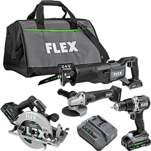 Flex Brushless 4 Tool Combo Kit w/ Circular Saw Drill Driver ...