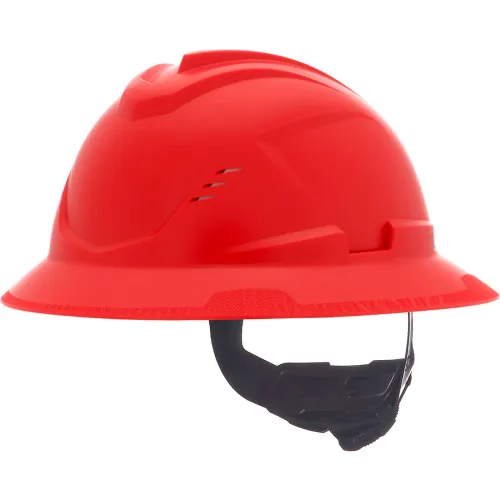 MSA Safety V-Gard C1™ Full Brim Hard Hat, Vented, Fas-Trac III, Red ...