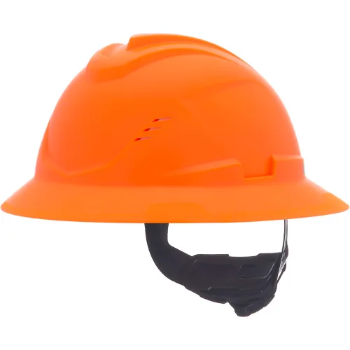 MSA Safety V-Gard C1™ Full Brim Hard Hat, Vented, Fas-Trac III, Hi-Viz ...