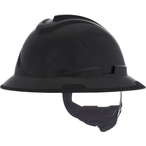 MSA Safety V-Gard C1™ Full Brim Hard Hat, Non-Vented, Fas-Trac III, Black