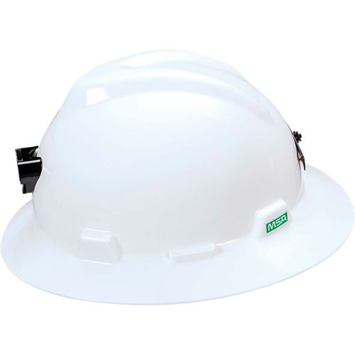 MSA V-Gard® Slotted Full-Brim Hat,Lamp Bracket,Cord Holder Fas-Trac III ...