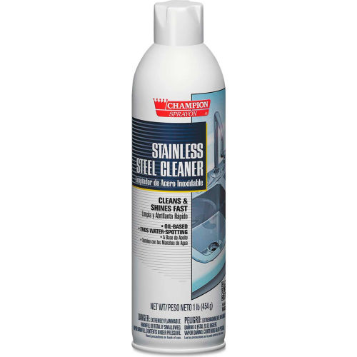 Champion Sprayon Stainless Steel Cleaner, 16 oz. Aerosol Can, 12 Cans ...