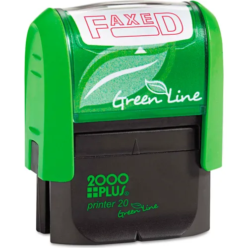 2000 PLUS® 2000 PLUS Green Line Message Stamp, Faxed, 1 1/2 x 9/16, Red