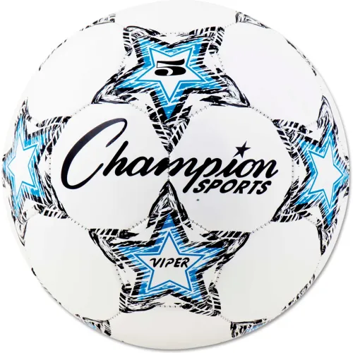 Champion Sports VIPER5 VIPER Soccer Ball, Size 5, White