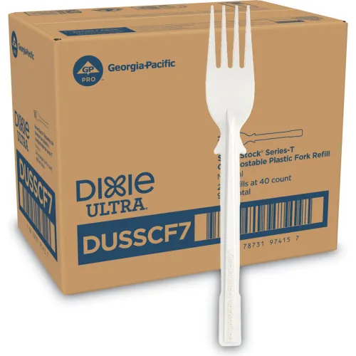Dixie® SmartStock Heavyweight Forks, Plastic, Natural, 40/Pack, 24 ...