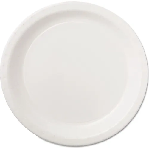 Hoffmaster® Coated Paper Dinnerware Plate, 9" Dia., White, Pack of 500