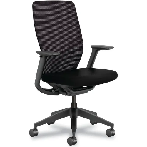 HON VL702 Mesh High Back Task Chair 250 Lbs. Cap. Black Seat Black Frame