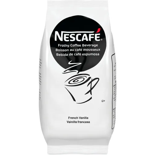 NescafE® Frothy Coffee Beverage, French Vanilla, 2 lb, Pack of 6