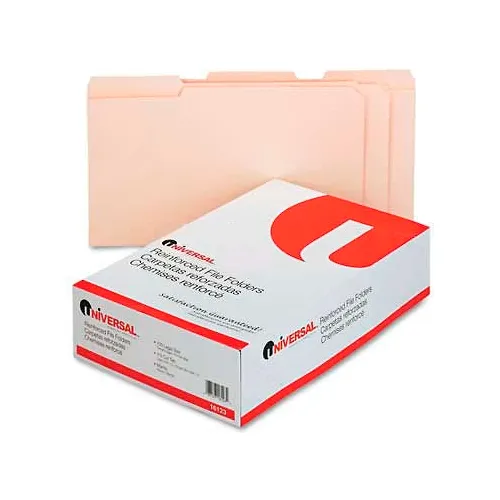 Universal® File Folders, 1/3 Cut Assorted, Two-Ply Top Tab, Legal ...