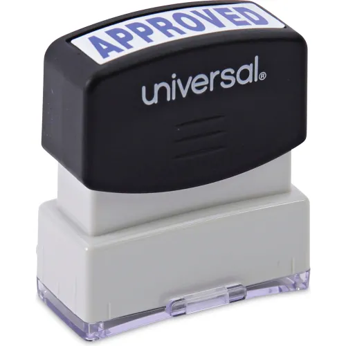 Universal® Message Stamp, APPROVED, Pre-Inked One-Color, Blue