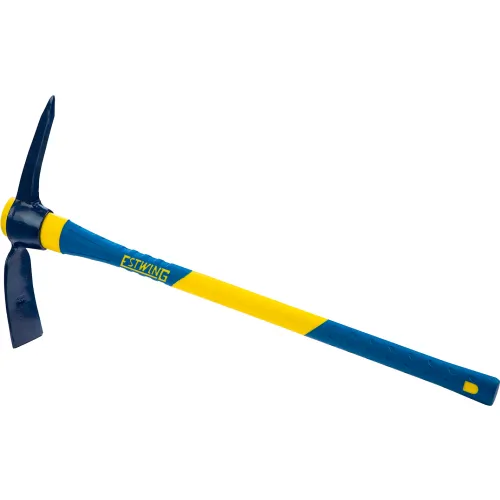 Estwing® Pick Mattock with 36"L Fiberglass Handle, 5 lb. Head, Blue/Yellow