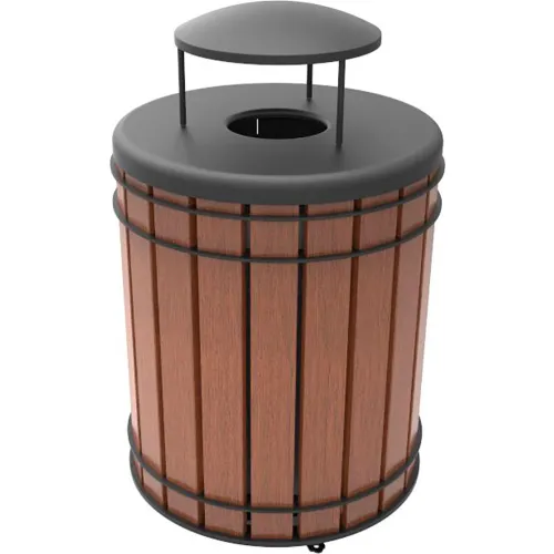 UltraSite® Madison IPE Wood Outdoor Trash Can with Ash Urn Lid, 36 ...