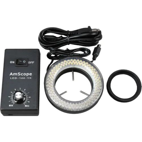 AmScope LED-144 LED Microscope Ring Light with Adapter