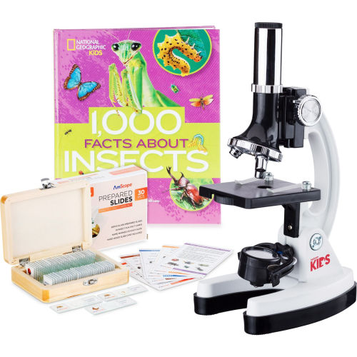 AmScope 120X-1200X 52-pc Beginner Microscope STEM Kit with Deluxe ...